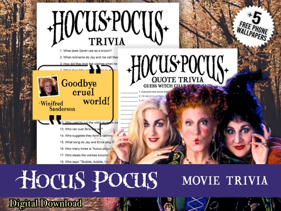 Hocus Pocus Trivia Printable Halloween Game Hocus Pocus - Etsy