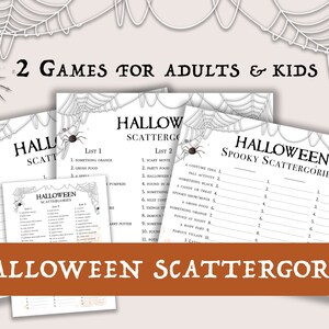 Halloween Scattergories Printable Halloween Games for Kids & - Etsy