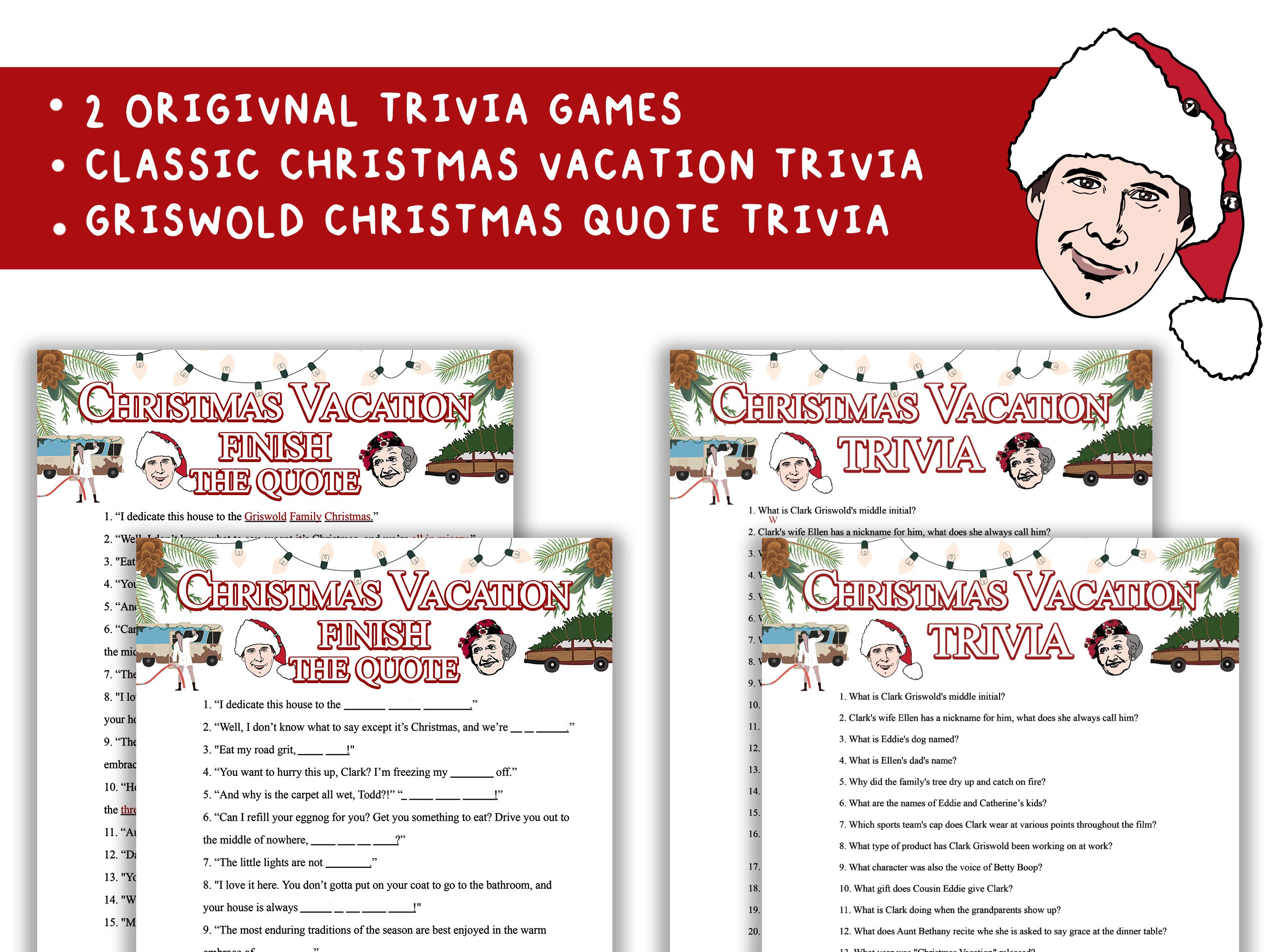 Ultimate Christmas Vacation Christmas Games Printable, Christmas Bingo ...