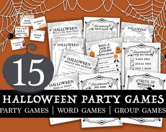Halloween Party Game Printable Bundle - Etsy