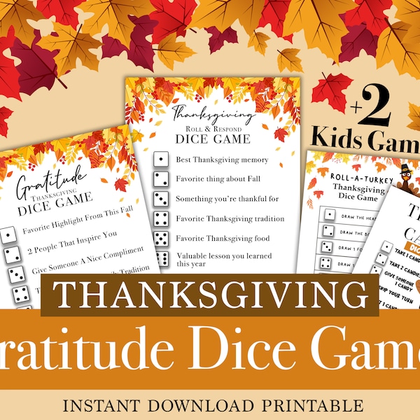 Gratitude Dice Game - Etsy