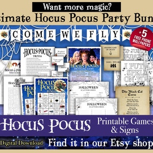 Hocus Pocus Trivia Printable Halloween Game, Hocus Pocus Quotes ...