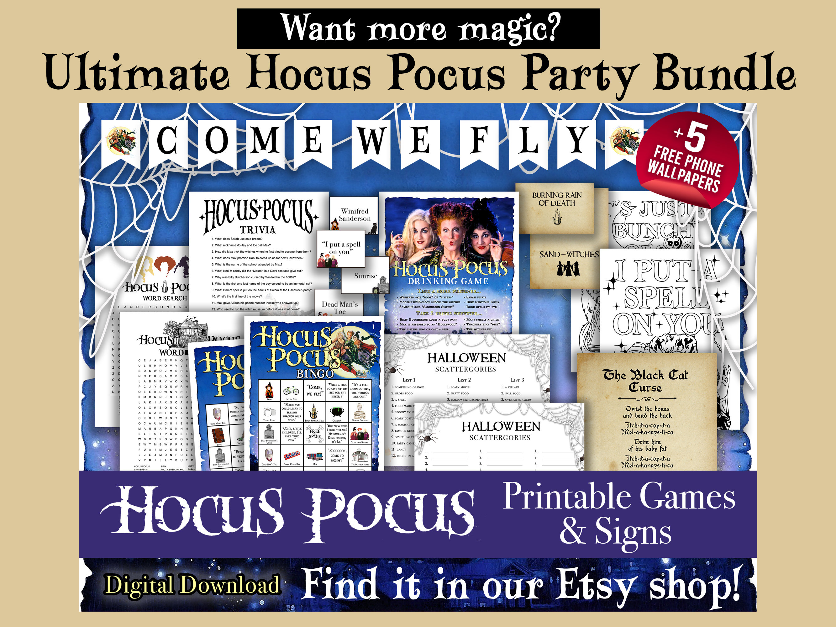 Hocus Pocus Trivia Printable Halloween Game Hocus Pocus - Etsy