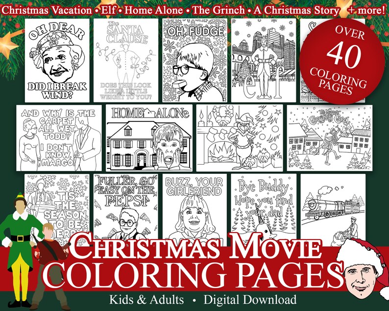 Christmas Movie Coloring Pages Printable, Christmas Coloring Pages ...