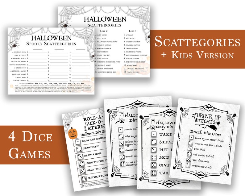 15 Halloween Games Bundle, Printable Halloween Party Games, Fun ...
