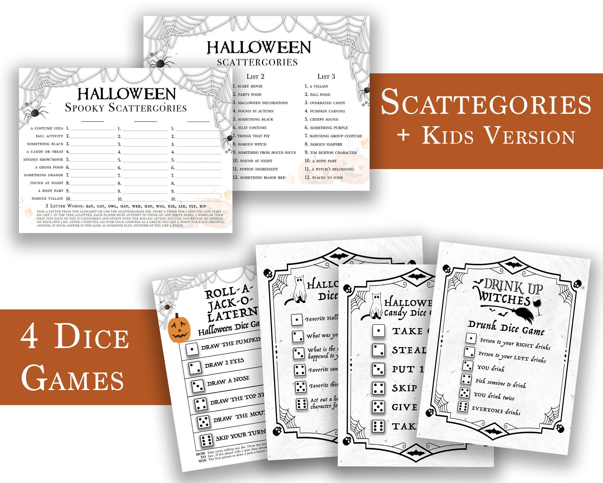 15 Halloween Games Bundle, Printable Halloween Party Games, Fun ...