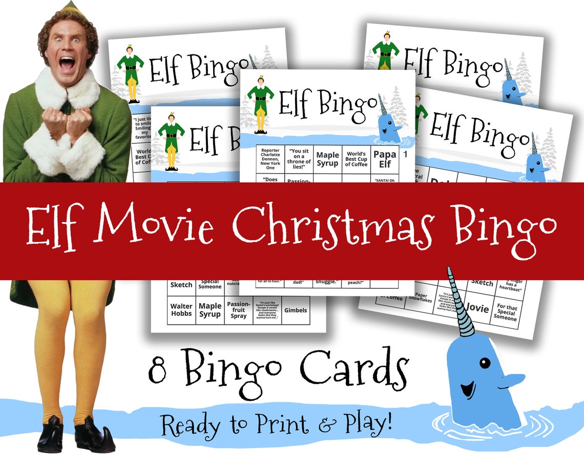 Elf Movie Christmas Bingo Printable, Buddy the Elf Christmas Bingo for ...