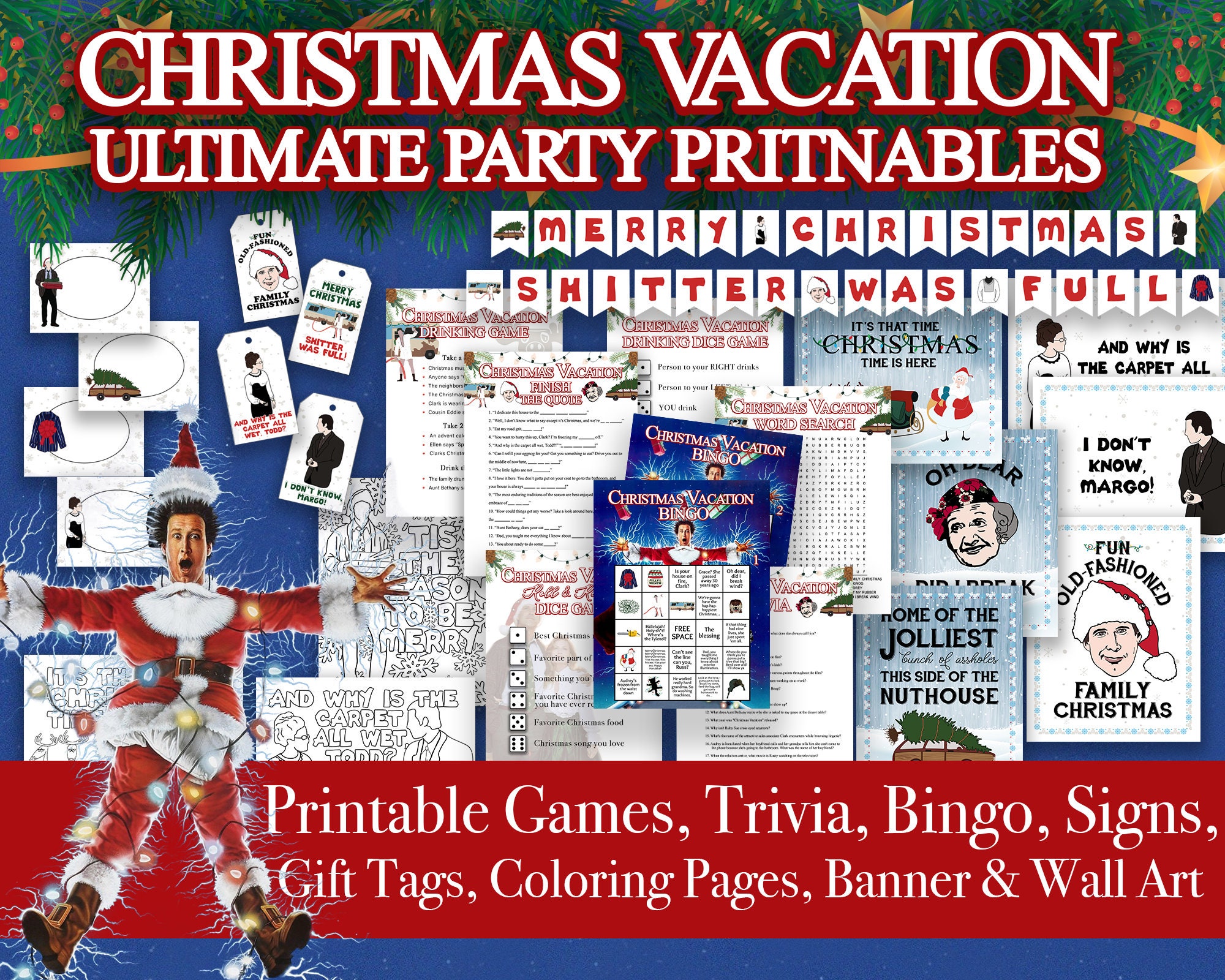 Ultimate Christmas Vacation Christmas Games Printable, Christmas Bingo ...