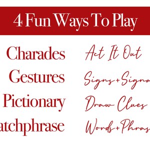 Christmas Charades Printable Christmas Games, Christmas Pictionary ...