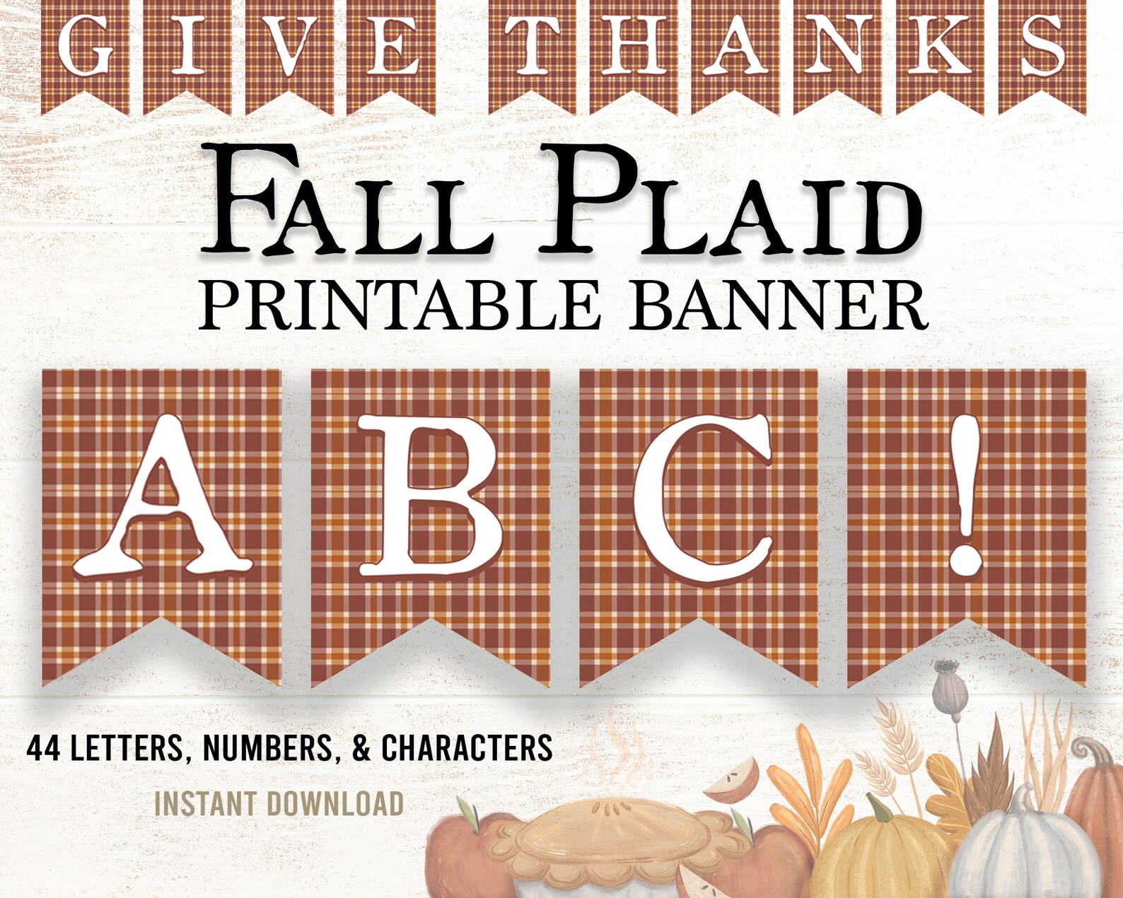 Printable Fall Banner Thanksgiving Decorations, Fall Thanksgiving ...