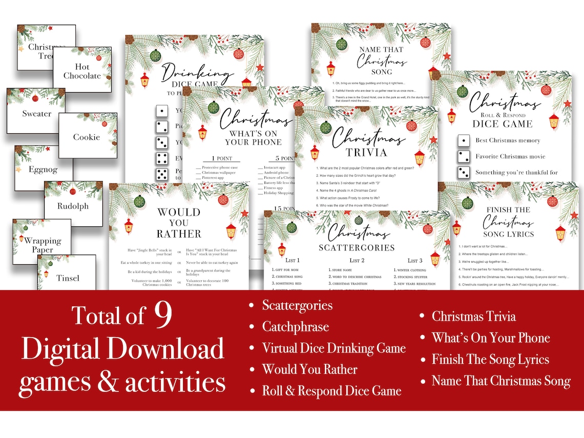 Virtual Christmas Games Pack Ultimate Christmas Zoom Games Virtual ...