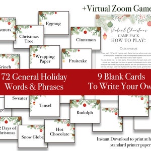 Christmas Charades Printable Christmas Games, Christmas Pictionary ...