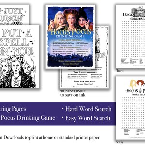 Hocus Pocus Party Printable Halloween Games, Printable Hocus Pocus ...