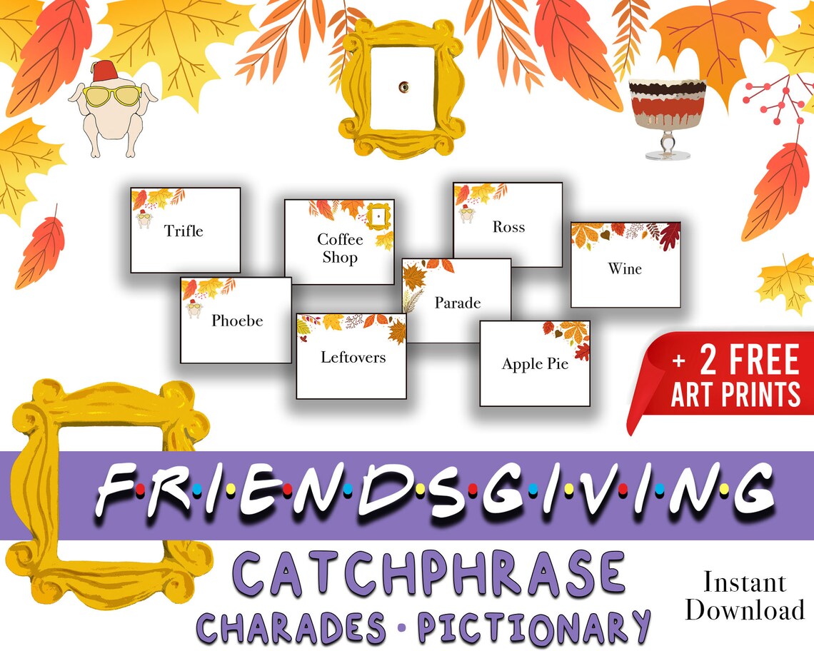 Friends Thanksgiving Games Printable Friendsgiving Games, Thanksgiving Charades Pictionary ...