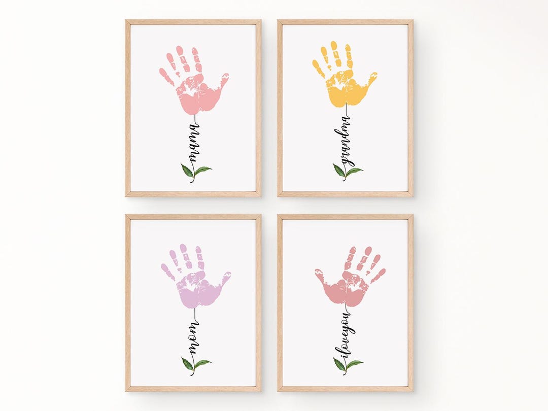 Mothers Day Handprint Flower Art, Mothers Day Gifts DIY Handprint Art ...
