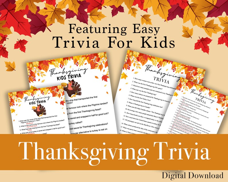 Thanksgiving Trivia Printable Games, Printable Thanksgiving Trivia ...