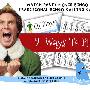 Elf Movie Christmas Bingo Printable, Buddy the Elf Christmas Bingo for ...
