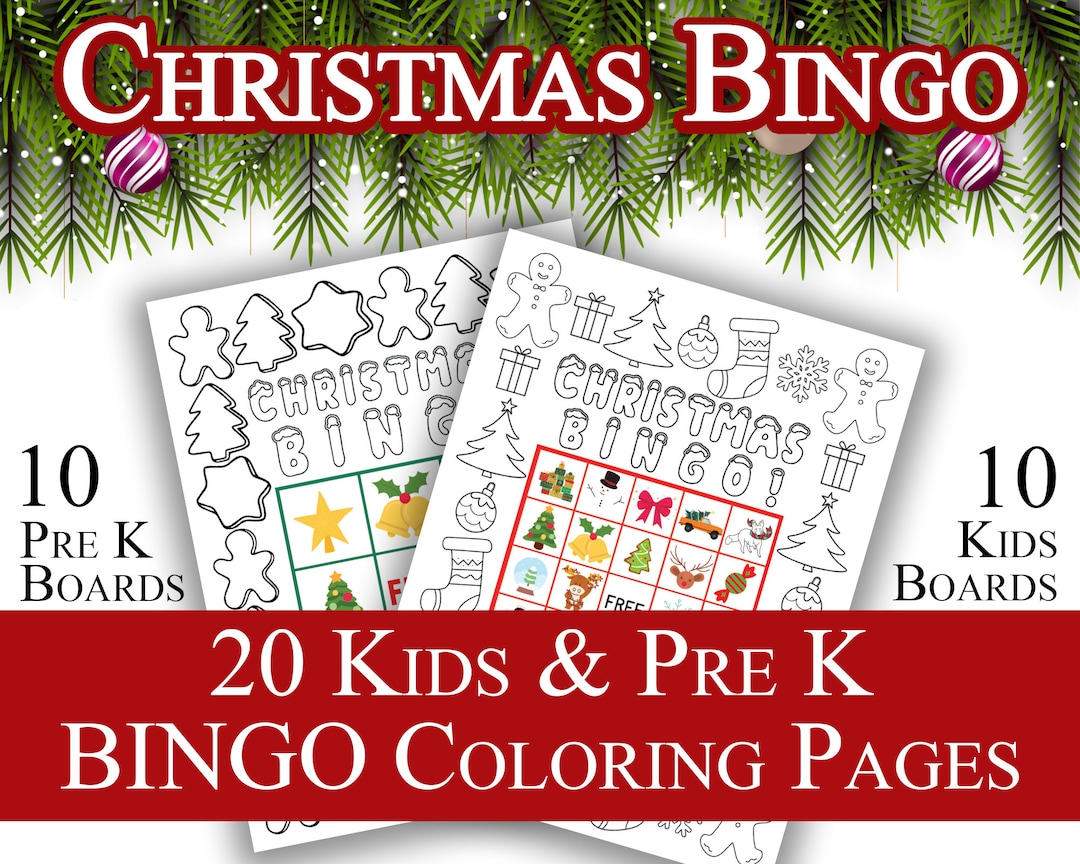 Christmas Bingo Kids Coloring Pages Printable, Fun Christmas Games ...