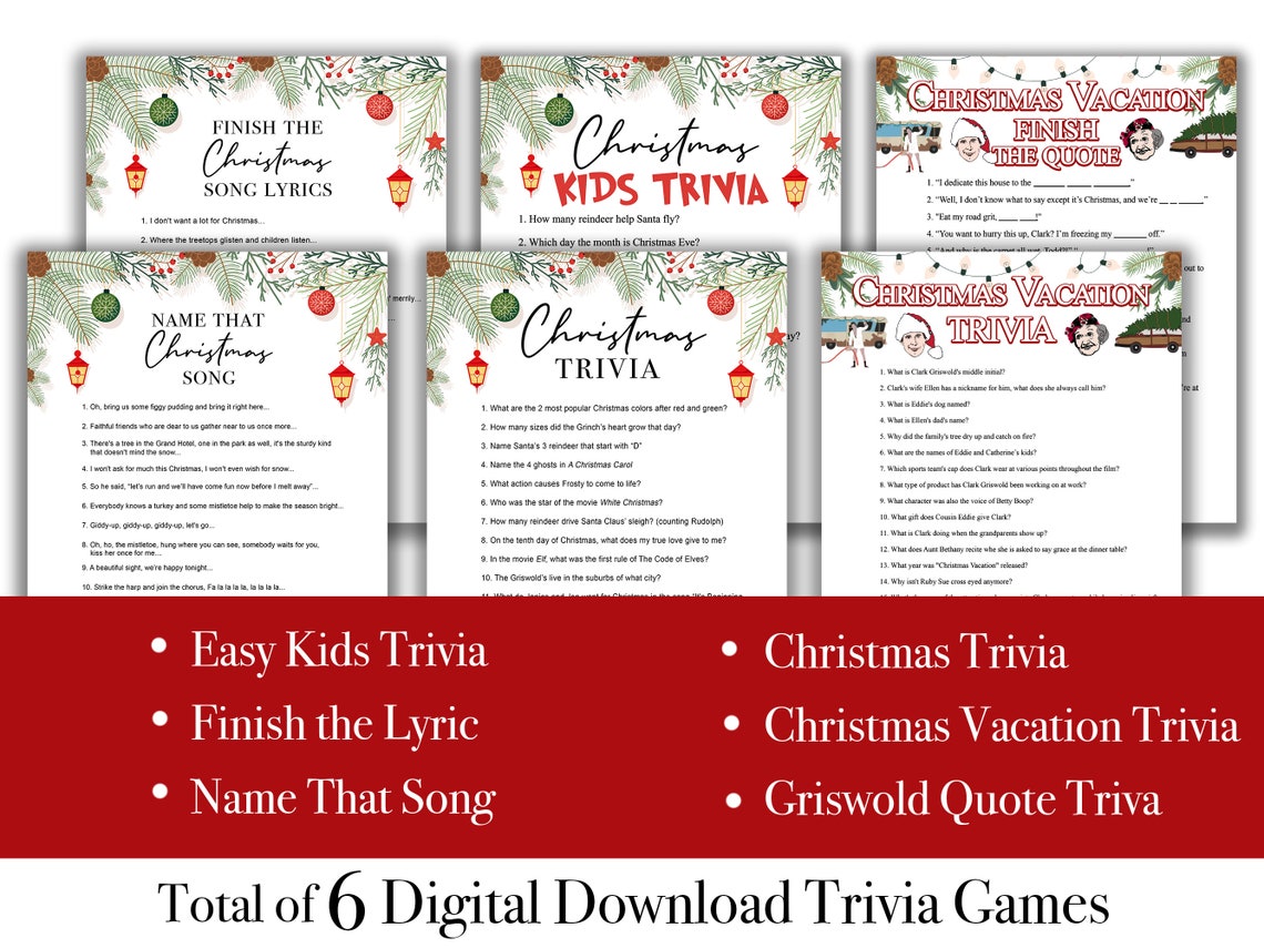 Ultimate Christmas Trivia Games Bundle, Printable Christmas Games ...