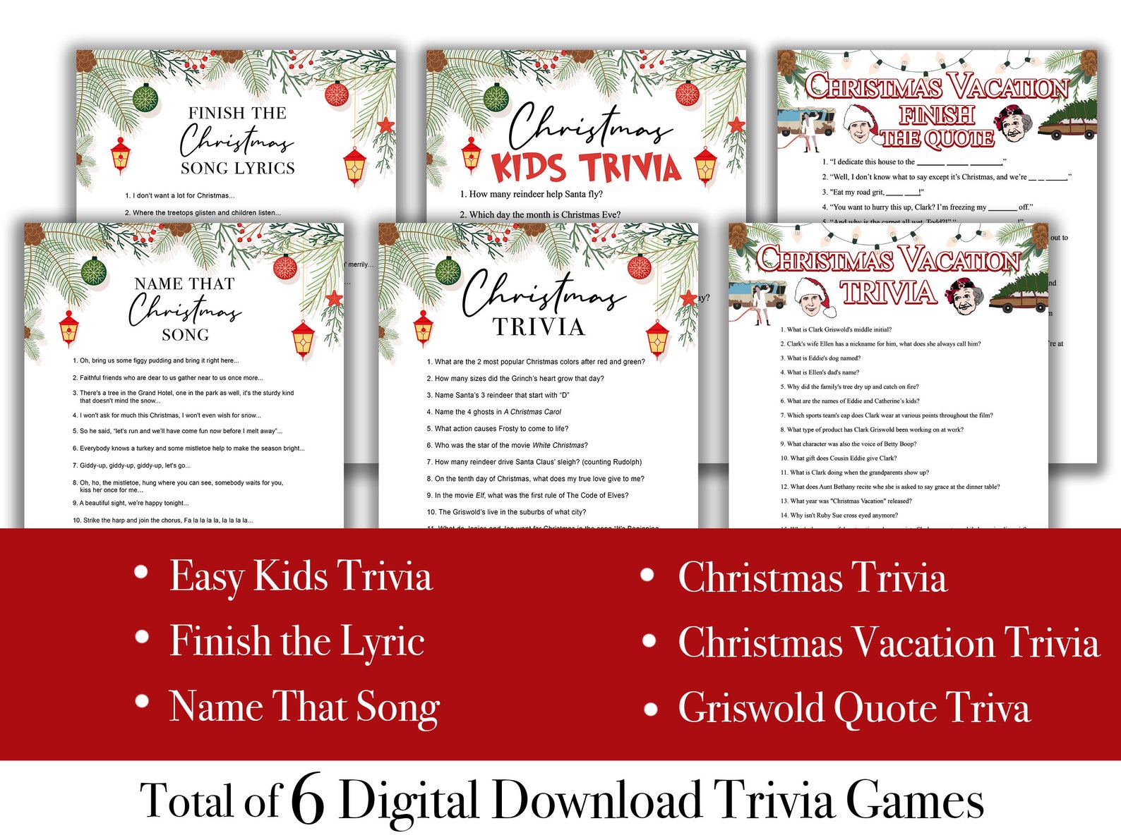 Ultimate Christmas Trivia Games Bundle, Printable Christmas Games ...