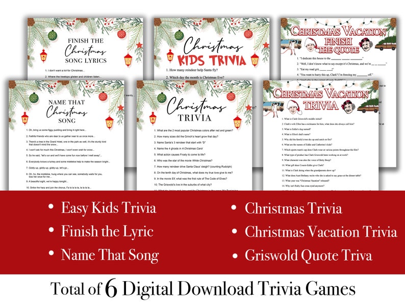 Ultimate Christmas Trivia Games Bundle, Printable Christmas Games ...