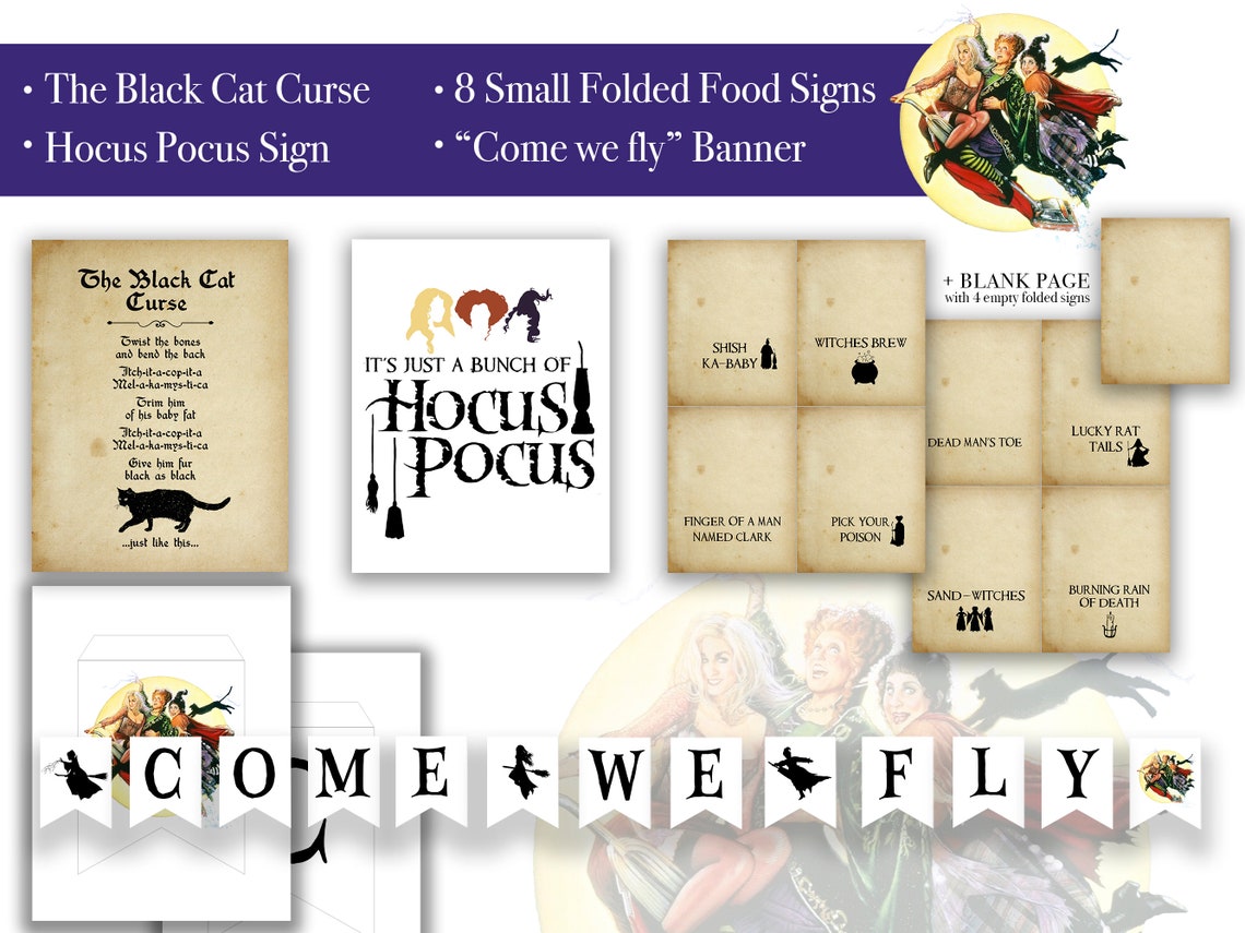 Hocus Pocus Party Printable Halloween Games, Printable Hocus Pocus ...