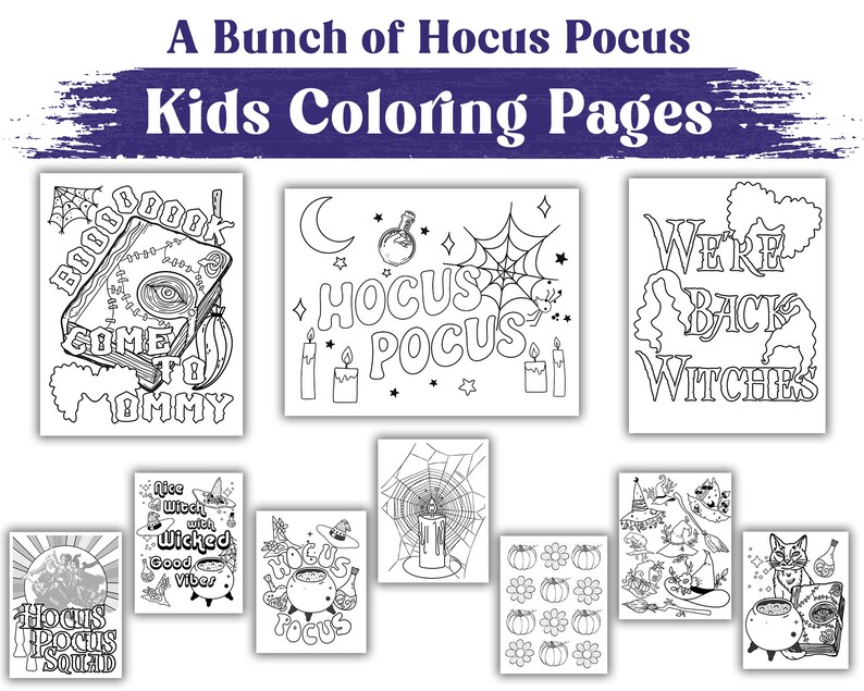 Hocus Pocus Printable Coloring Pages, Halloween Coloring Pages for Kids ...