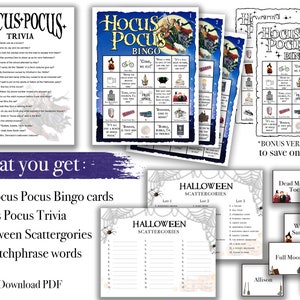 Hocus Pocus Party Printable Halloween Games, Printable Hocus Pocus ...