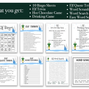 Elf Christmas Games Printable Elf Movie Christmas Party Games, Elf ...