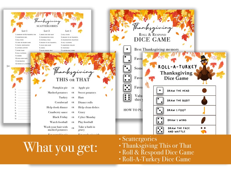 Ultimate Thanksgiving Games Bundle Fall Word Games, Printable Games ...
