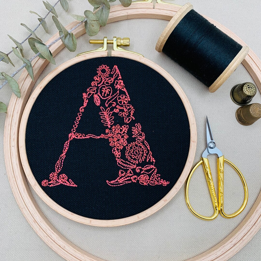 LETTER SET: Floral Letter Floral Capital Alphabet for 1010 Embroidery ...