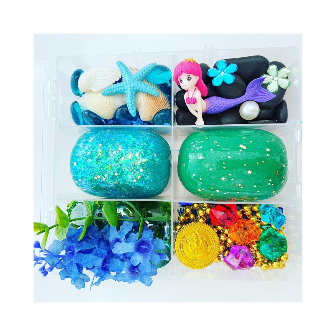 Mermaid Playdough Kit Playdough Kit Busy Box Play Doh - Etsy