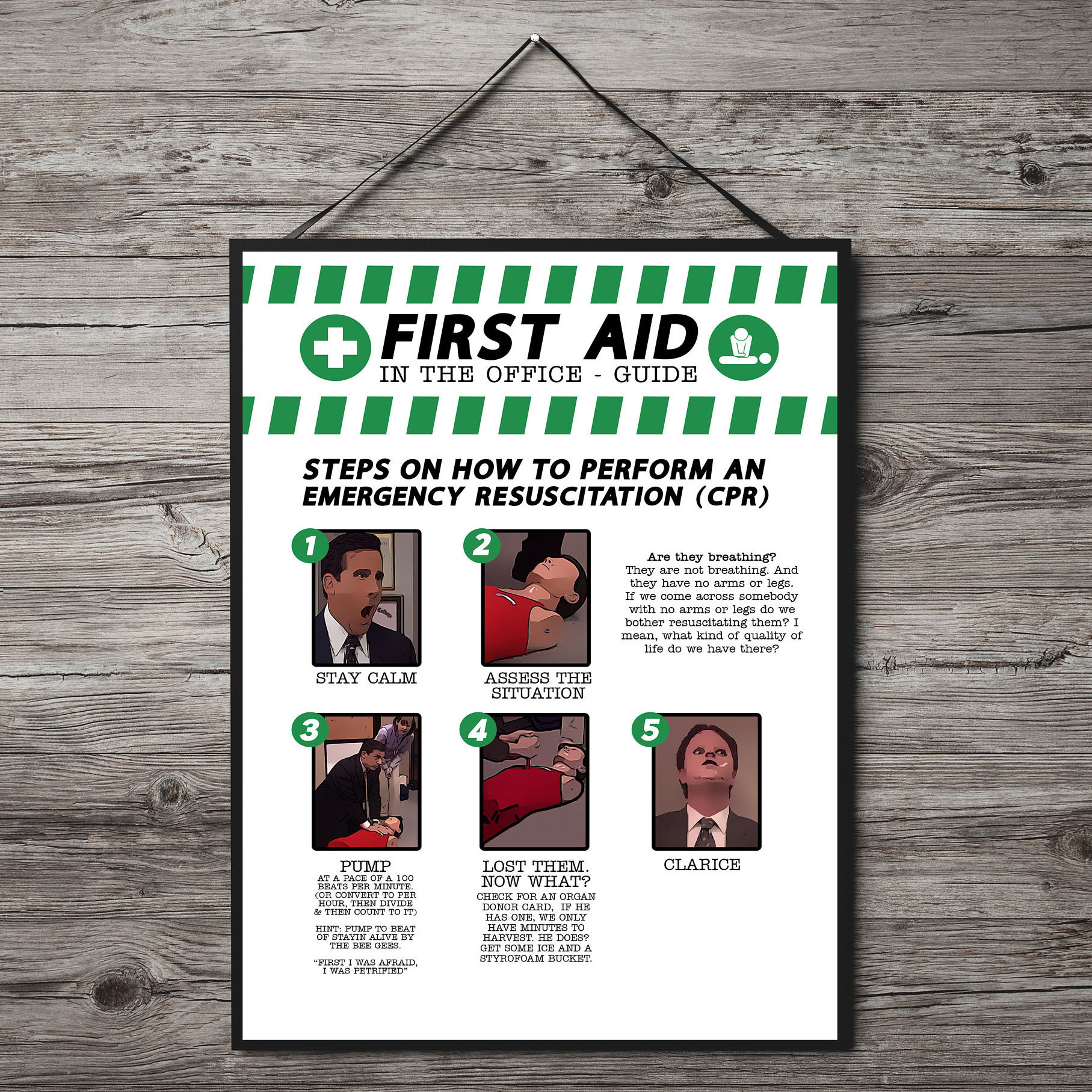 The Office (US) // First Aid - Performing CPR Poster - Etsy UK