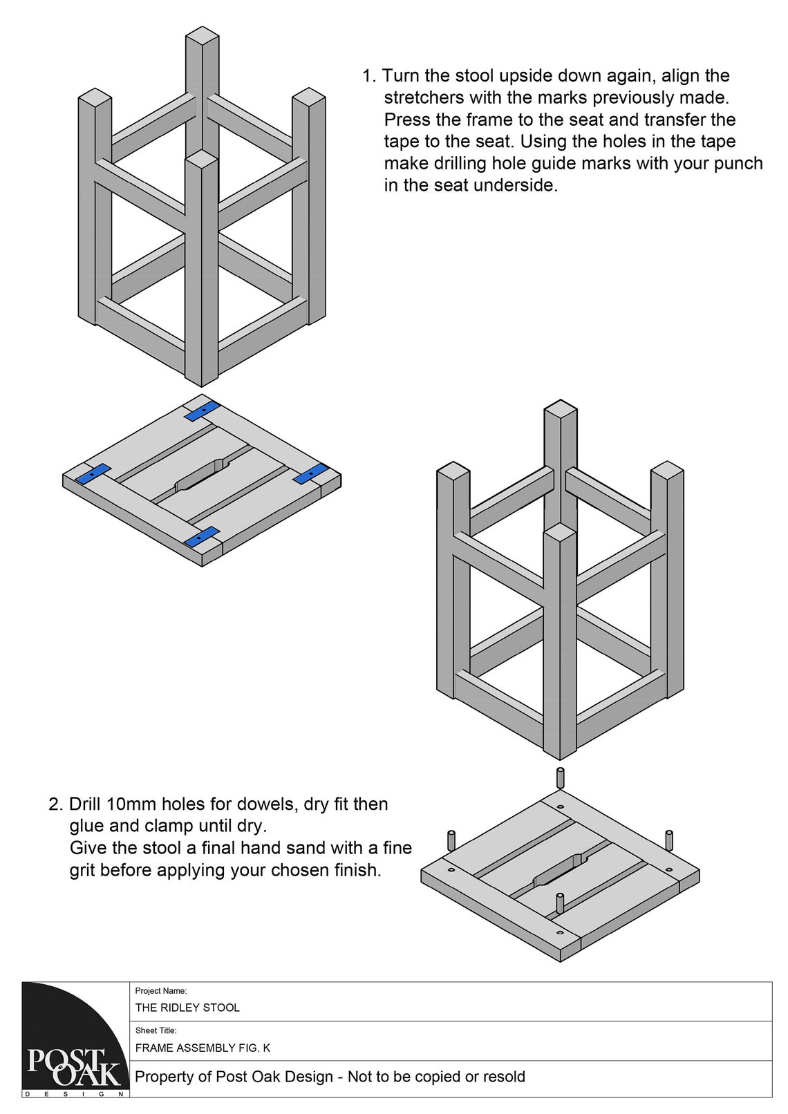 Wooden Stool DIY Woodworking Plans Traditional Style Easy Build Basic ...
