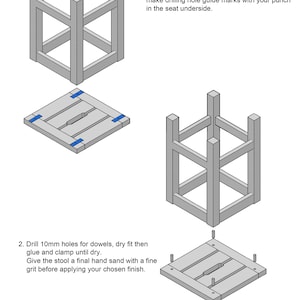Wooden Stool DIY Woodworking Plans Traditional Style Easy Build Basic ...