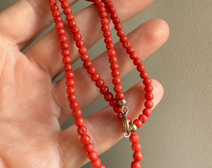 Antique Salmon Coral Undyed Natural Coral Necklace Vintage Beads Corals ...
