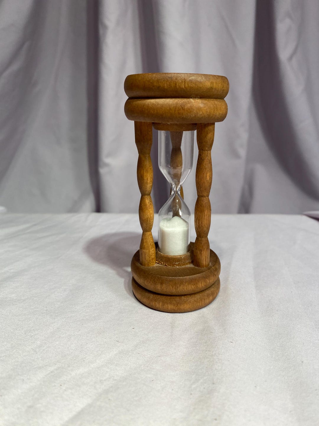 Vintage Lobeco Wooden 3 Minute Egg Timer | White Sand Hourglass - Etsy