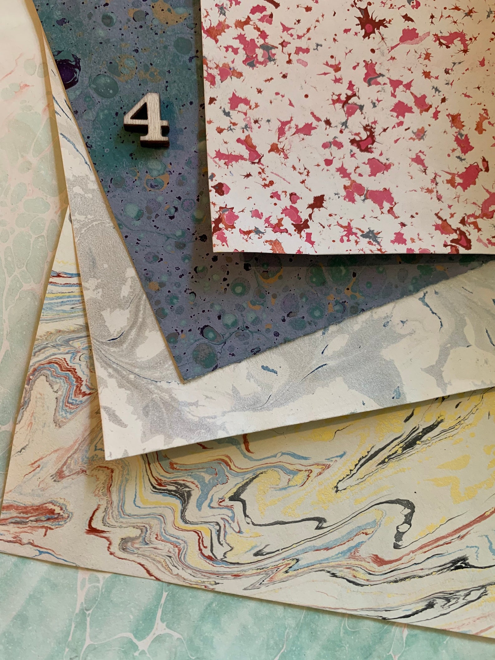 A4 Experimental Marbled Paper Selection - Etsy