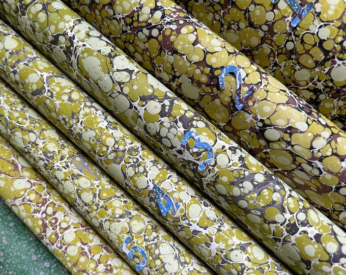 Hand Marbled Paper. Green Stone Collection. Large Sheet - Etsy