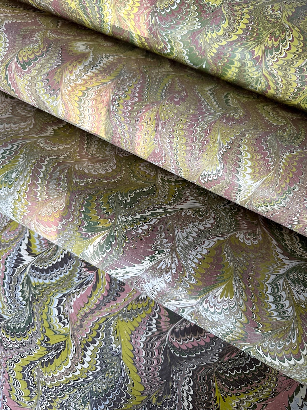 Extra Large Hand Marbled Papers With Wax Seal - Etsy