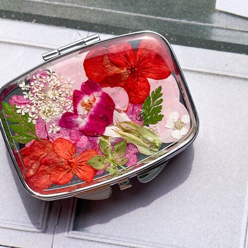 Pressed Flowers Pill Case Birth Control Pill Box Cute Pill - Etsy