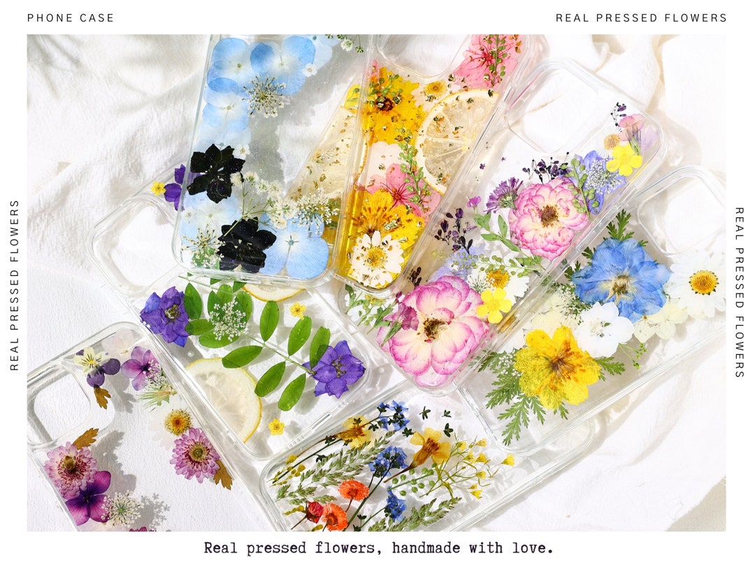 Real Pressed Flower Phone Case for iPhone 15 14 13 12 11 Pro Max X XR 8 ...