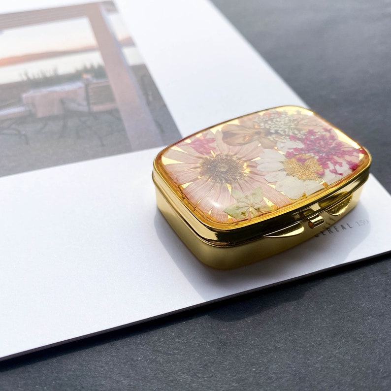 Pressed Flowers Pill Case Birth Control Pill Box Cute Pill - Etsy