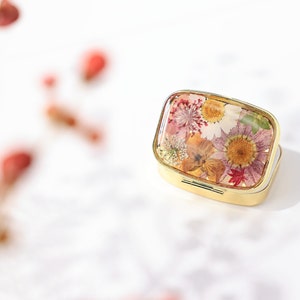 Pressed Flowers Pill Case Birth Control Pill Box Cute Pill - Etsy