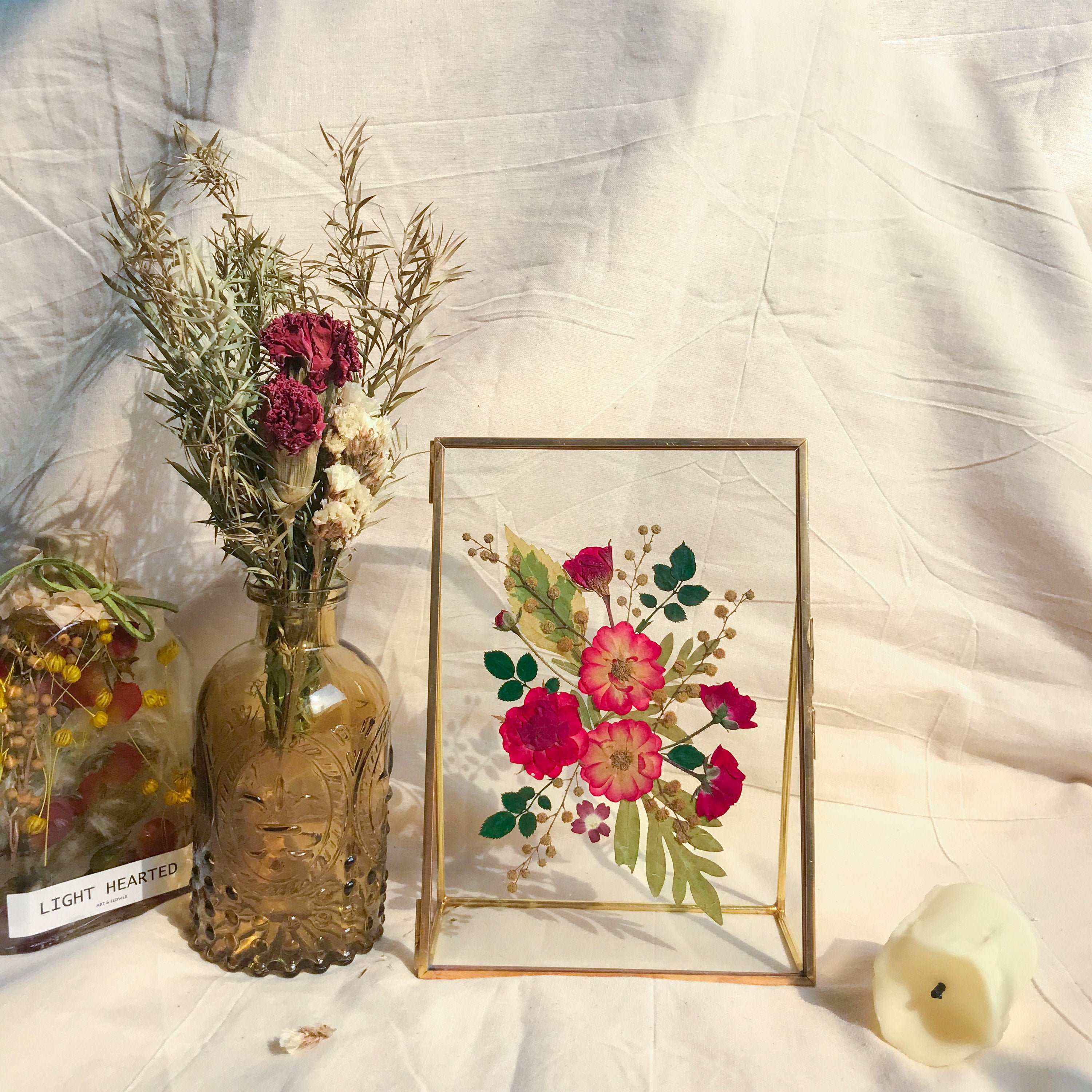 Pressed Flower Frame Botanical Art Frame Pressed Rose - Etsy Canada