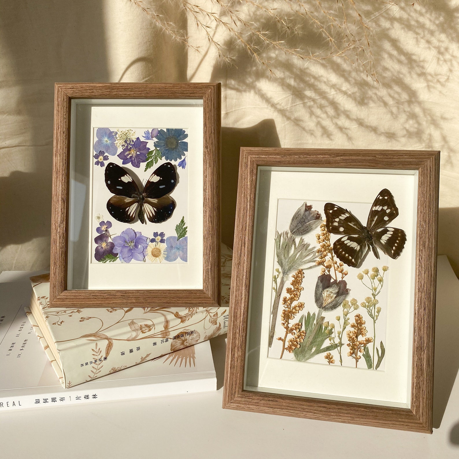 Set of 3 Pressed Flower Frame Pressed Flowers Pressed Art - Etsy