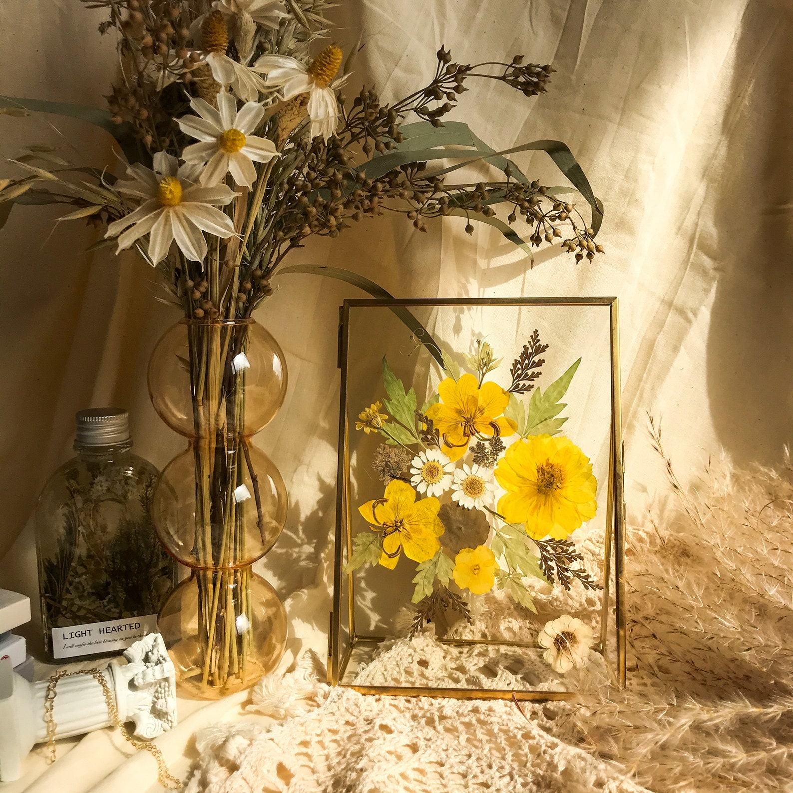 Pressed Flower Frame Pressed Flowers Pressed Art Flower Gift - Etsy