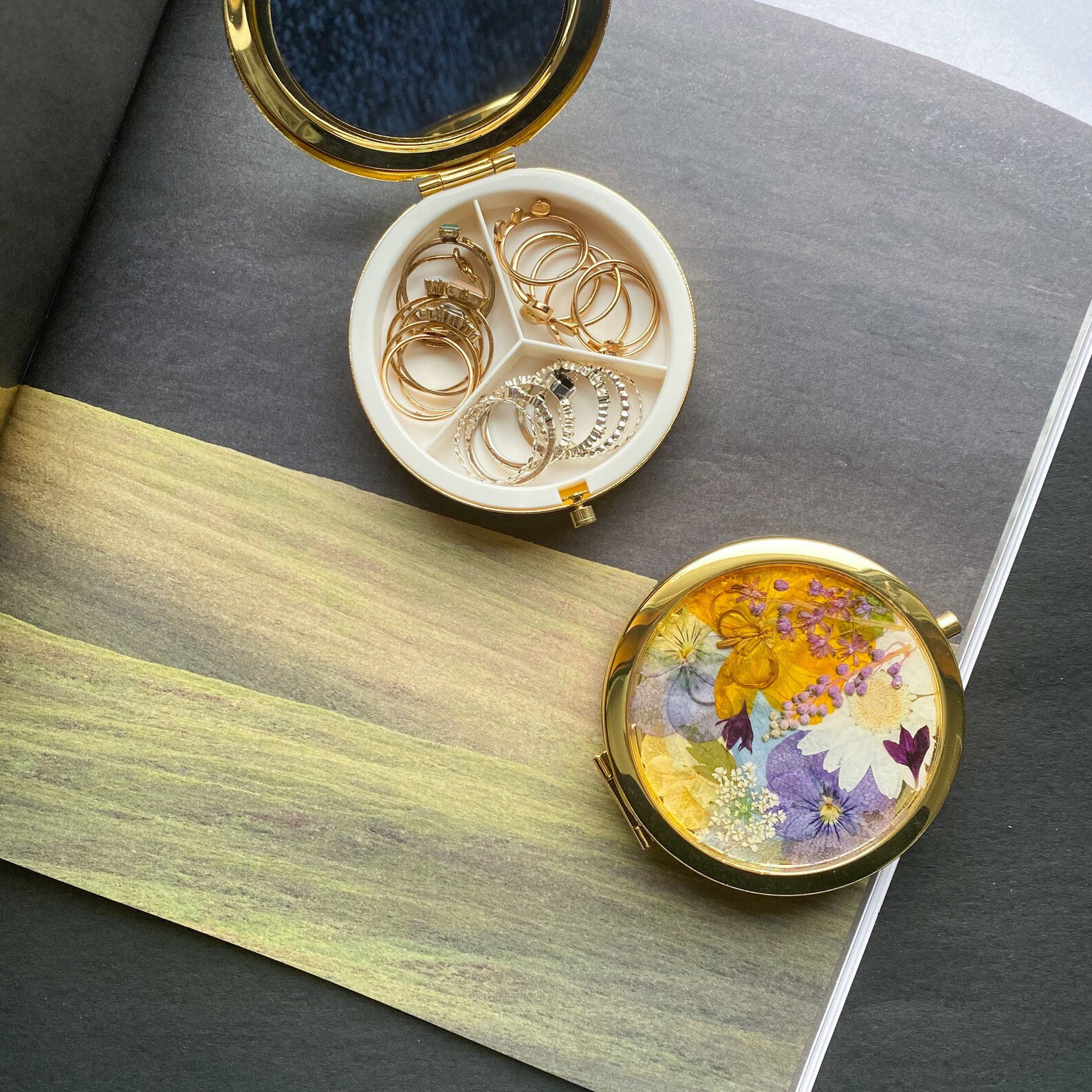 Pressed Flowers Pill Case Birth Control Pill Box Cute Pill - Etsy