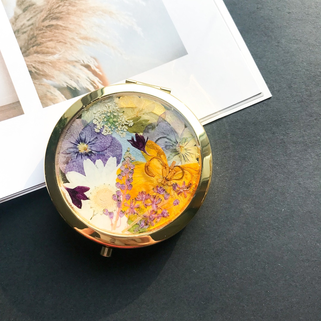 Pressed Flowers Pill Case Birth Control Pill Box Cute Pill Organize ...