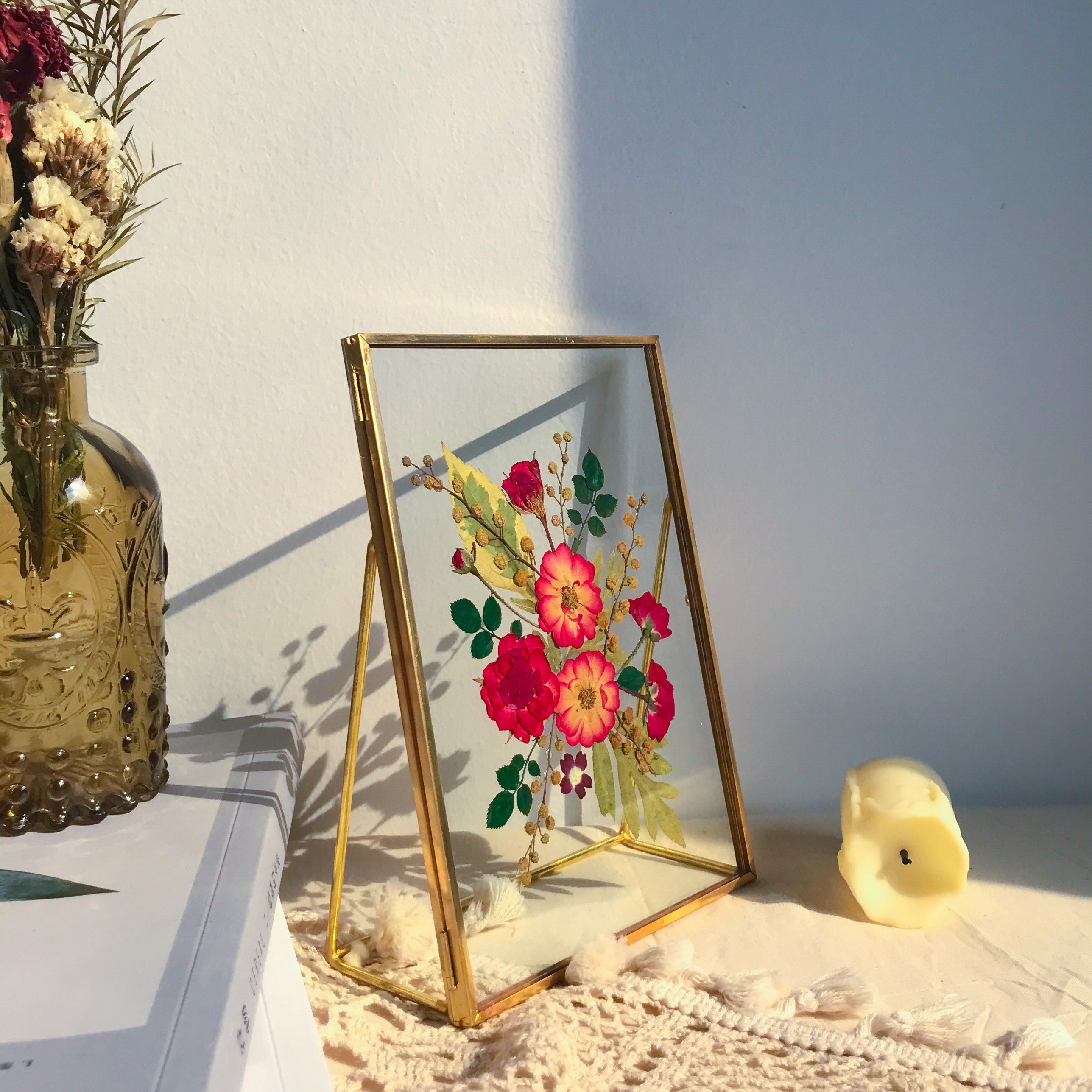 Pressed Flower Frame Botanical Art Frame Pressed Rose - Etsy Canada